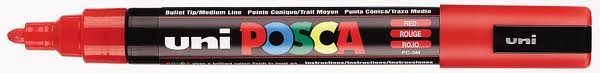 Marqueur Posca Rouge Pointe Conique Moyenne | ALMOUGGAR.COM