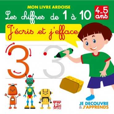 Mon livre ardoise : Les chiffres de 1 à 10 - j'écris et j'efface ...