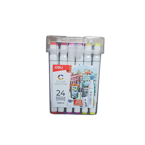 Boite de 24 Marqueurs Permanant Sketch Deli | ALMOUGGAR.COM